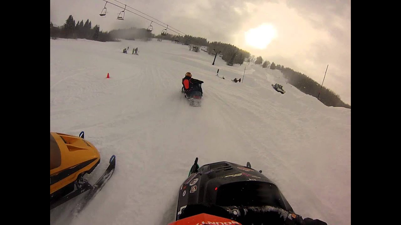 Crested Butte Vintage Snowmobile Racing OVALS Jan 2015 - YouTube