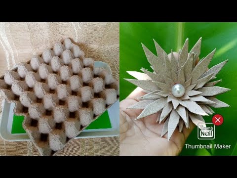 Egg tray craft idea/ Flower out of egg tray/ Best out of waste/ DIY ...
