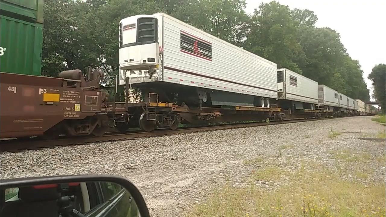 Norfolk Southern Intermodal Stack Train 28R at Belmont, NC 8-29-23. - YouTube