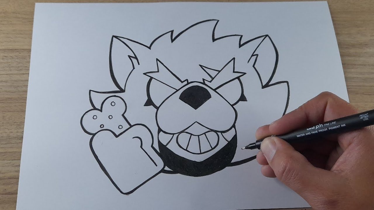 ICONE DO LEON LOBO BRANCO BRAWLSTARS COMO DESENHAR - YouTube