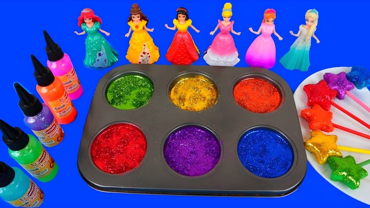 Satisfying Video - DIY How to make Rainbow Slime Candy Frozen Elsa ...