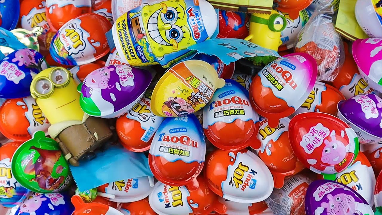 100 Open New Kinder Joy Surprise Eggs | ASMR Satisfying video | A Lot ...