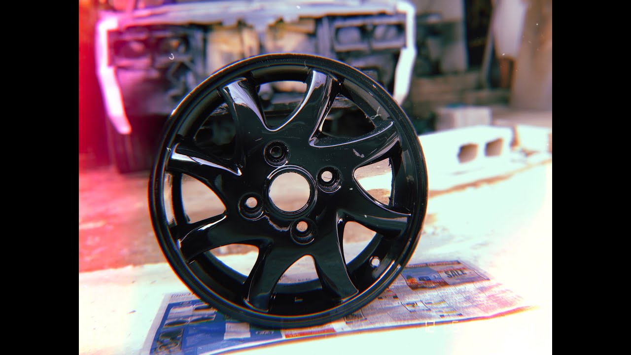 Restoring Nissan Almera Rims Using Cheap Paint Guns - YouTube