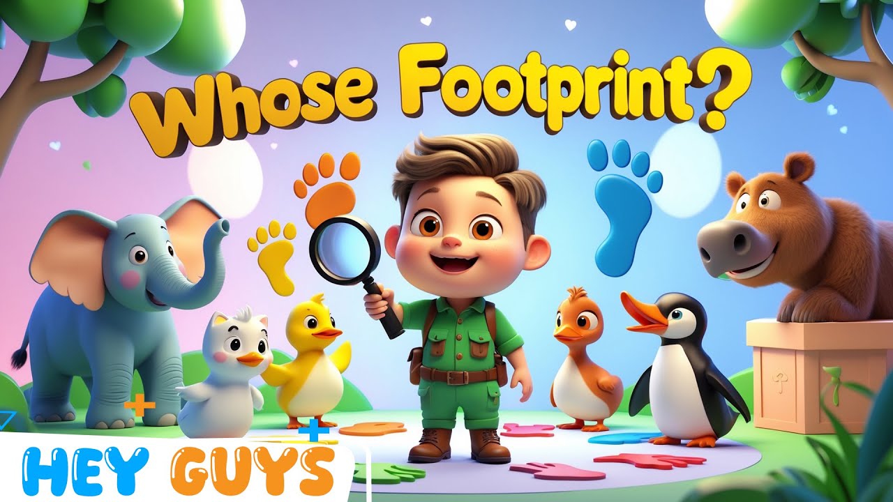 Whose Footprint Is That? 🐾 Animal Footprint Song for Kids 🎶 Hey Guys - YouTube