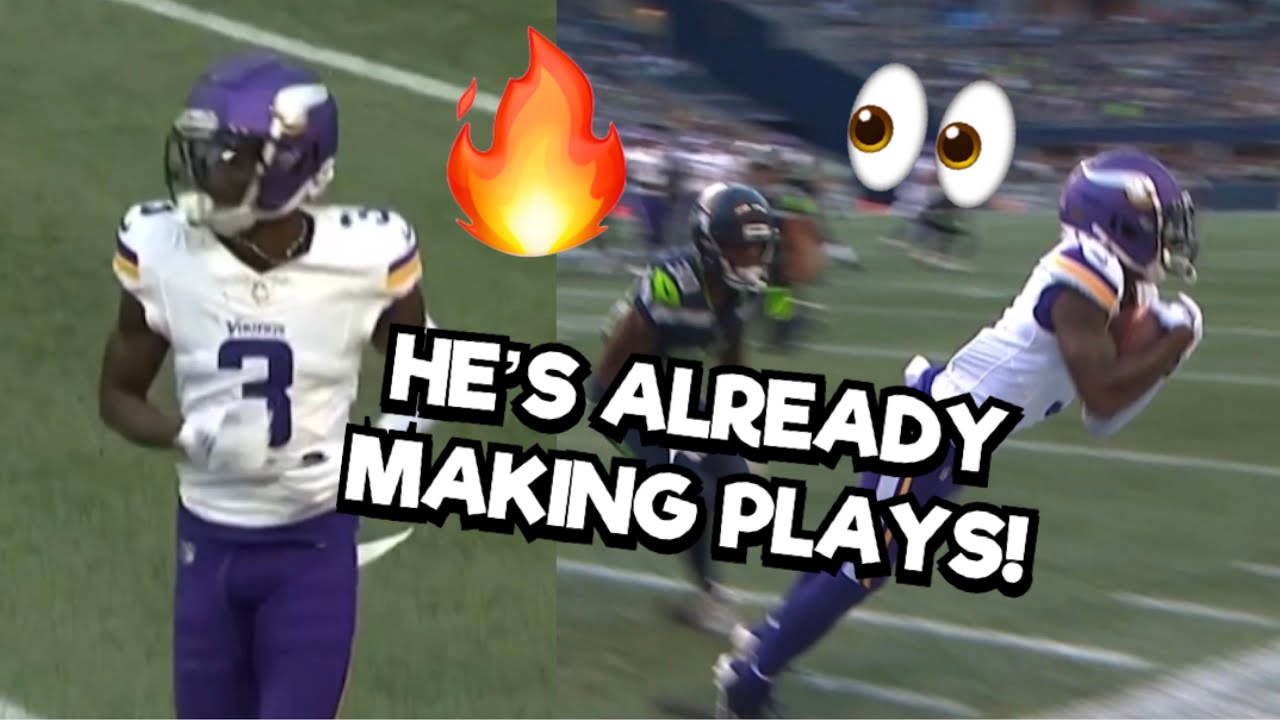 Jordan Addison NFL DEBUT Vs Seahawks 🔥 Vikings Vs Seahawks NFL ...