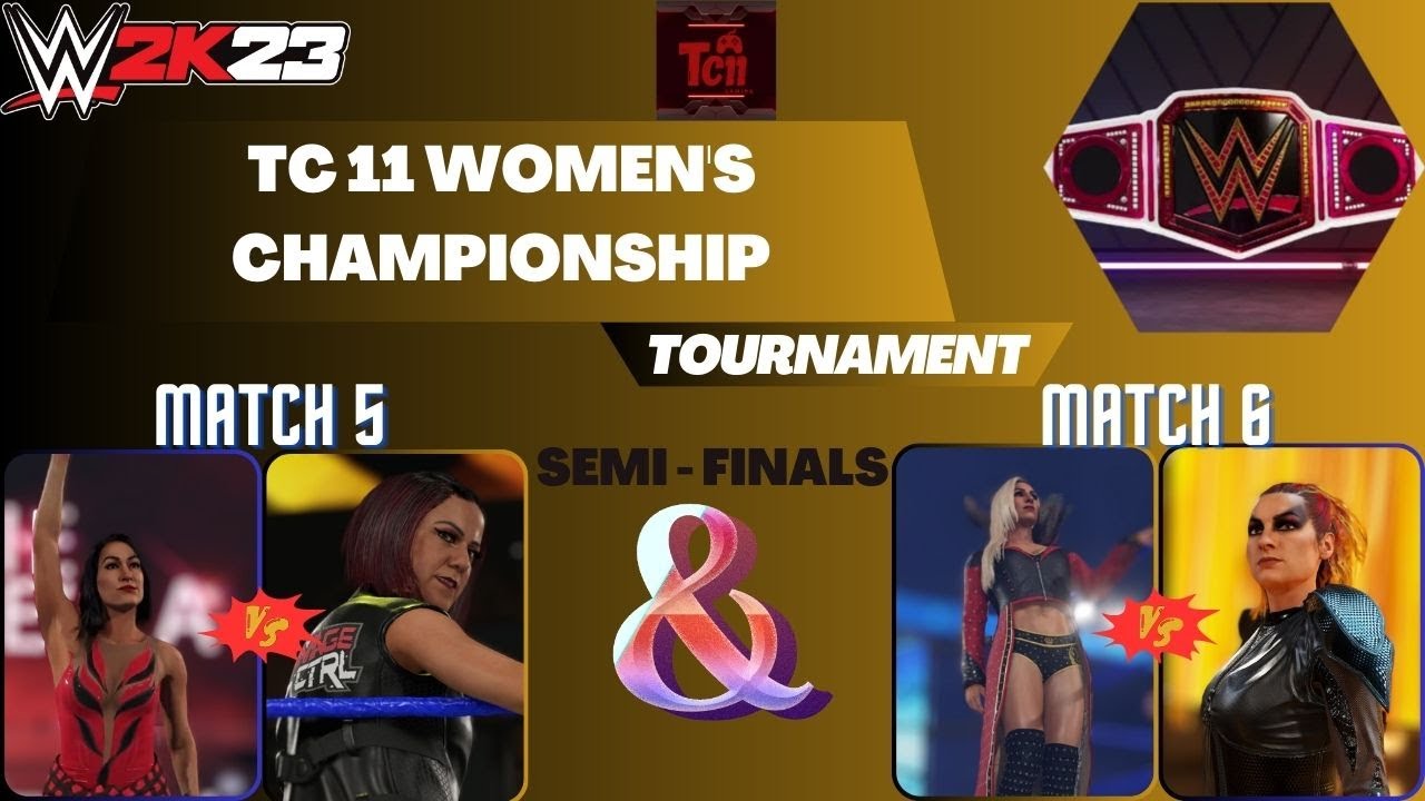 Brie Bella VS Bayley & Charlotte Flair VS Becky Lynch - TC11 Championship Semi Finals | WWE 2K23 ...