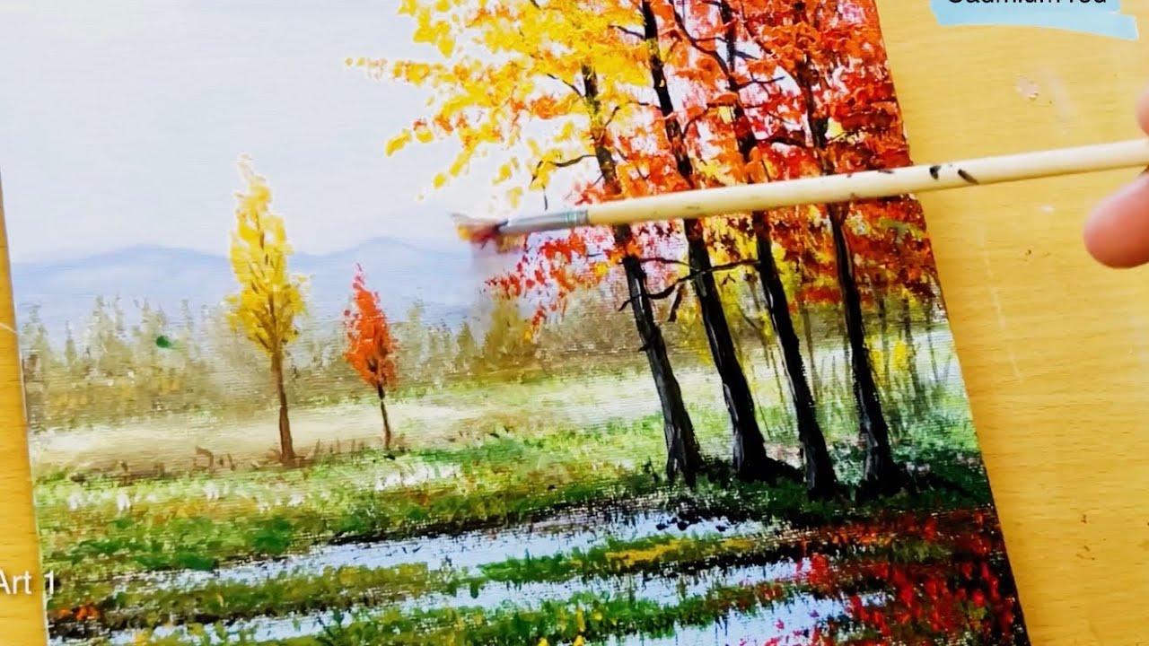 Autumn Painting / Acrylic Painting - YouTube