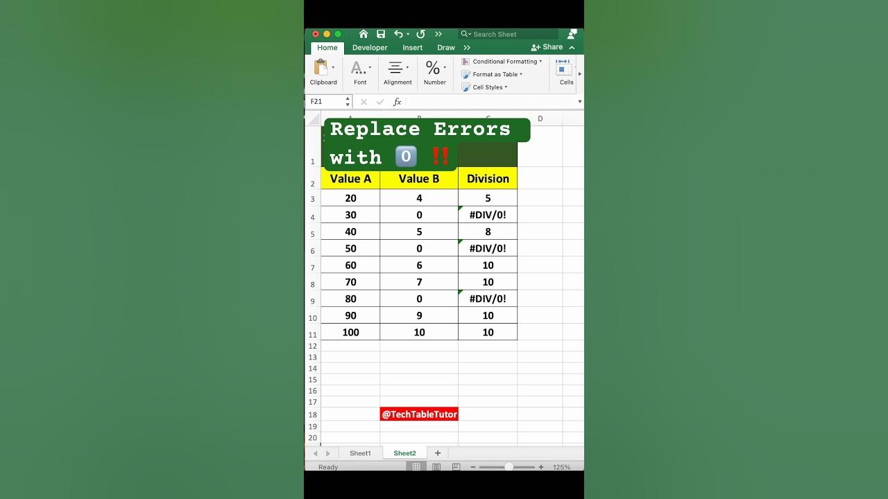 Replace All Errors with Zero in Excel! 💡 Quick Interview Tip #shorts #ytshorts #ytviral - YouTube