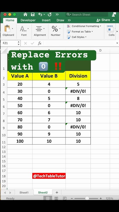Replace All Errors with Zero in Excel! 💡 Quick Interview Tip #shorts #ytshorts #ytviral - YouTube