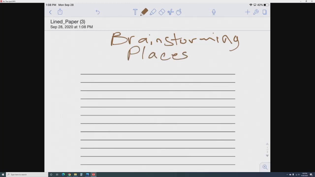 Writing Process Brainstorm 10 5 20 - YouTube