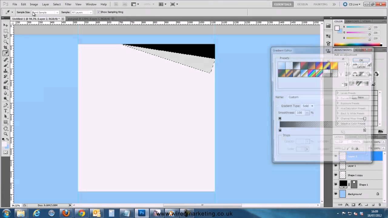 How to create a folded paper effect in Photoshop - YouTube