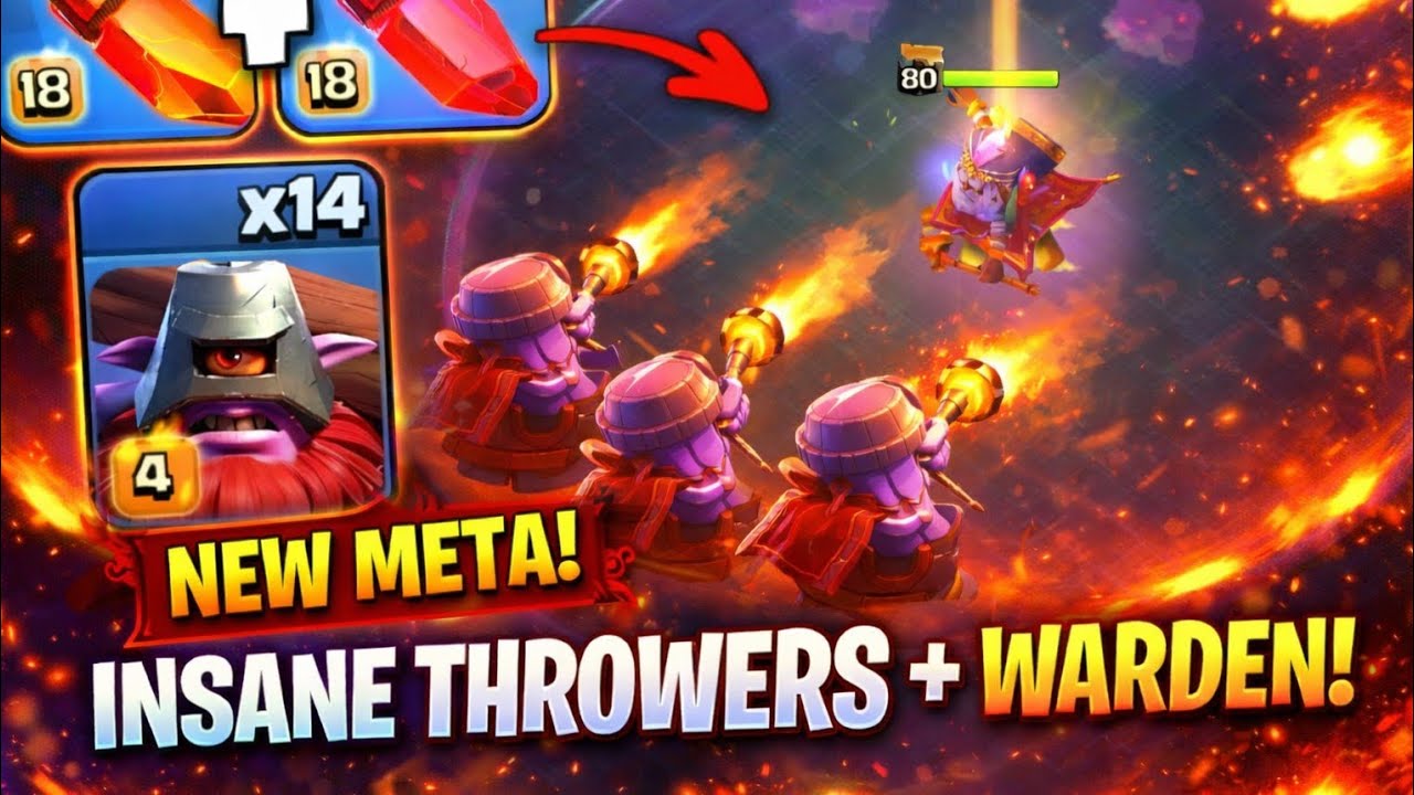 THROWERS + WARDEN DESTROY EVERYTHING! | TH18 Legend League - YouTube