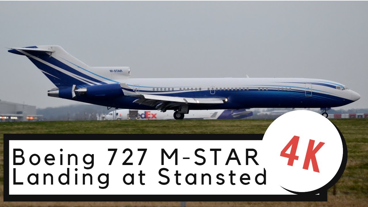 [4K] RARE Boeing 727 M-STAR Starling Aviation landing at London ...