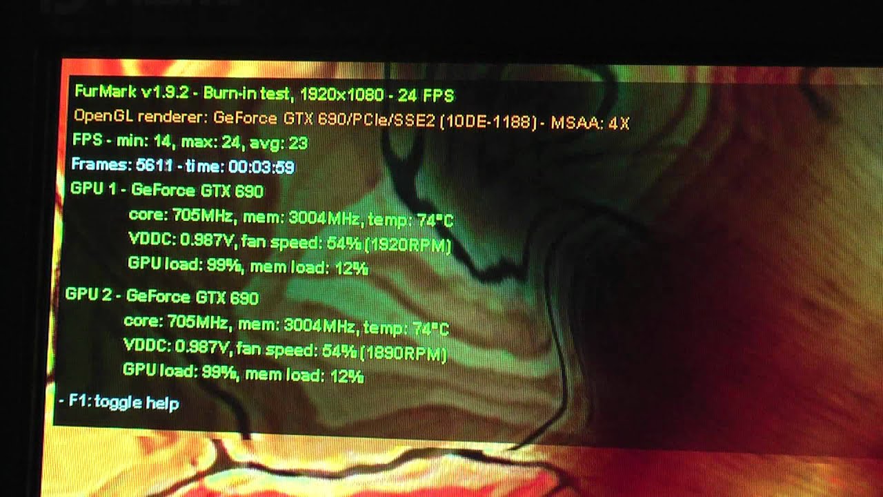 ASUS GTX 690 STRESS TEST FURMARK EXTREME - YouTube