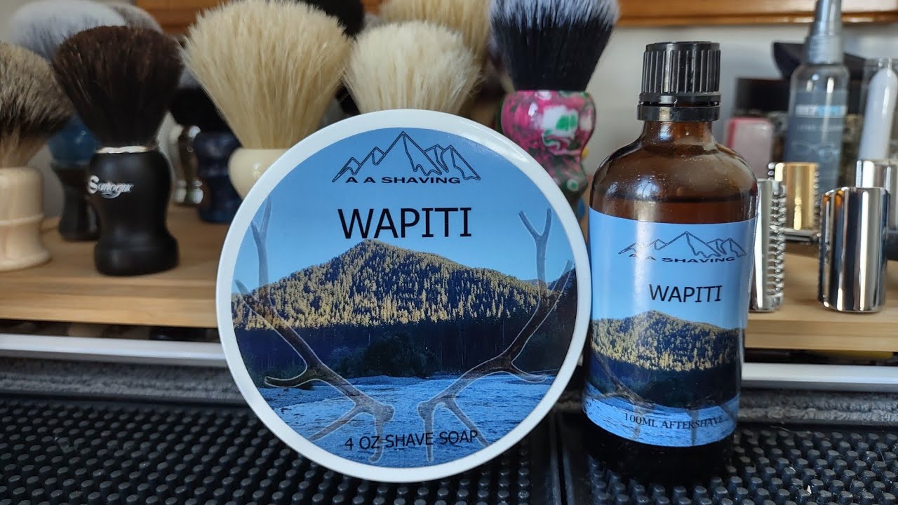 AA Shaving Wapiti shave soap and aftershave... giveaway? - YouTube
