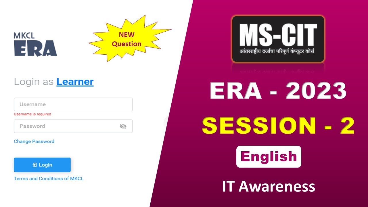 MS-CIT ERA Session – 2 English | mscit IT Awareness era session – 2 ...