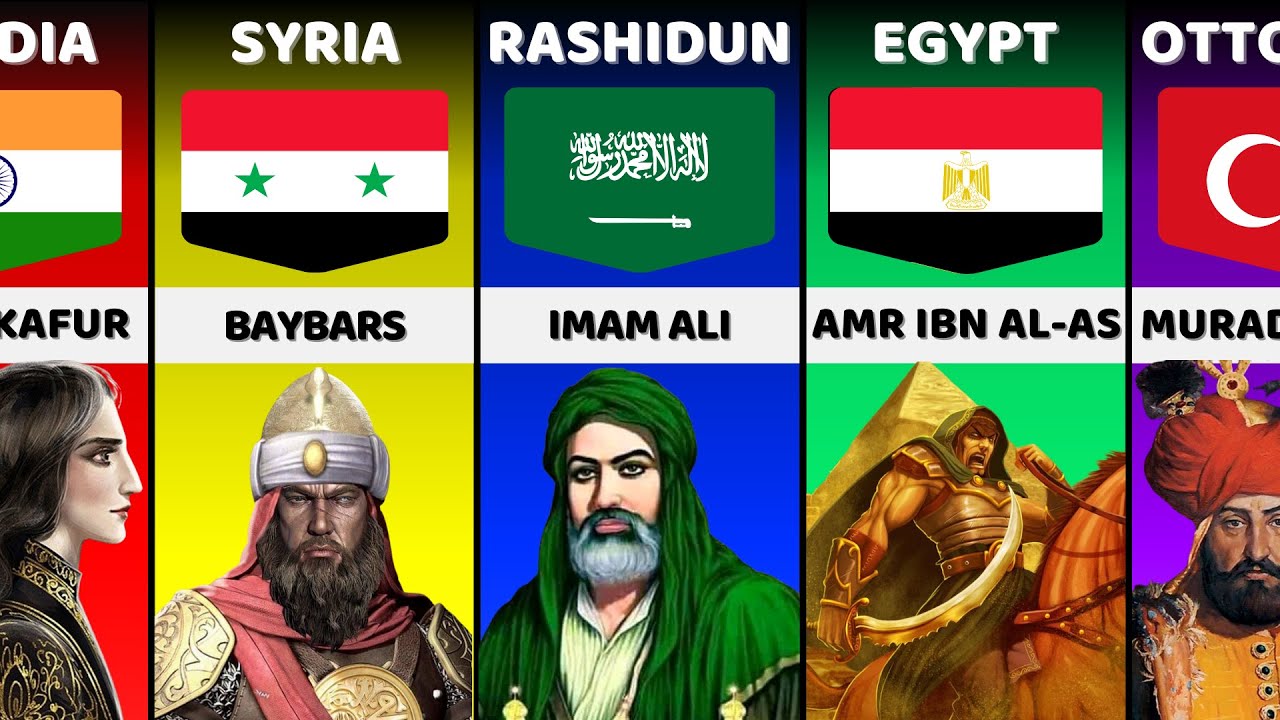 50 Greatest Muslim Generals in History | Comparison - YouTube