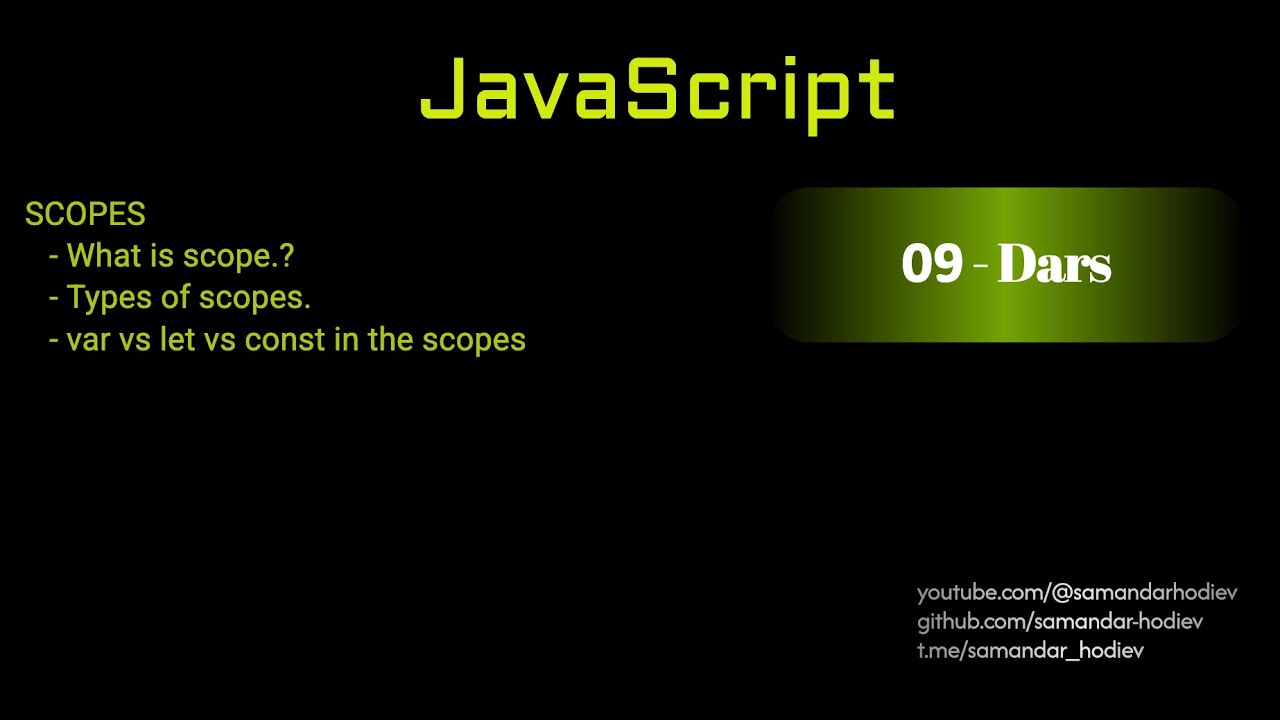 JavaScript 09 - Dars | Samandar Hodiev - YouTube