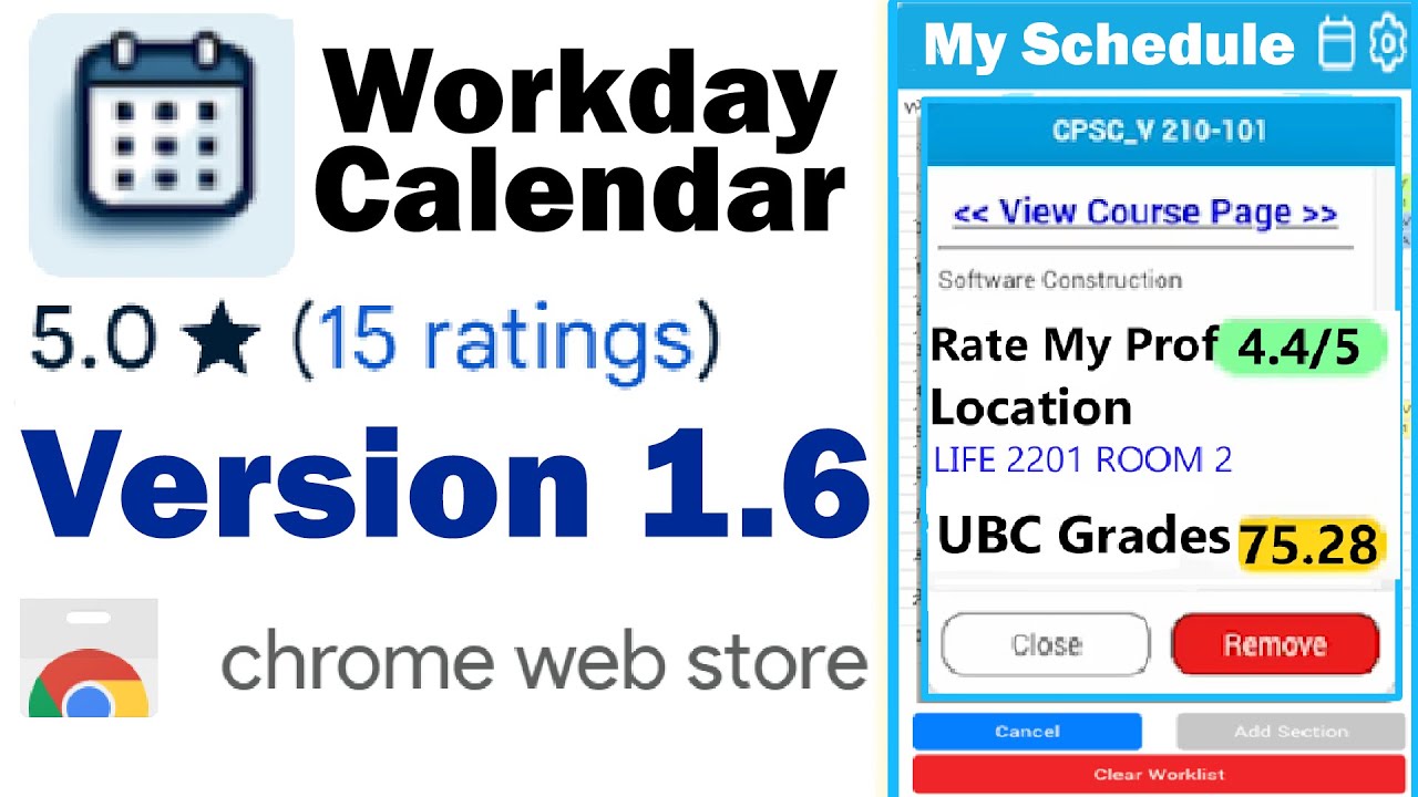 UBC Workday Calendar Chrome Extension Version 1.6 - YouTube