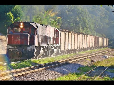 Trem Rumo ALL com dupla de GT22 e helper de SD40 em Roça Nova ...