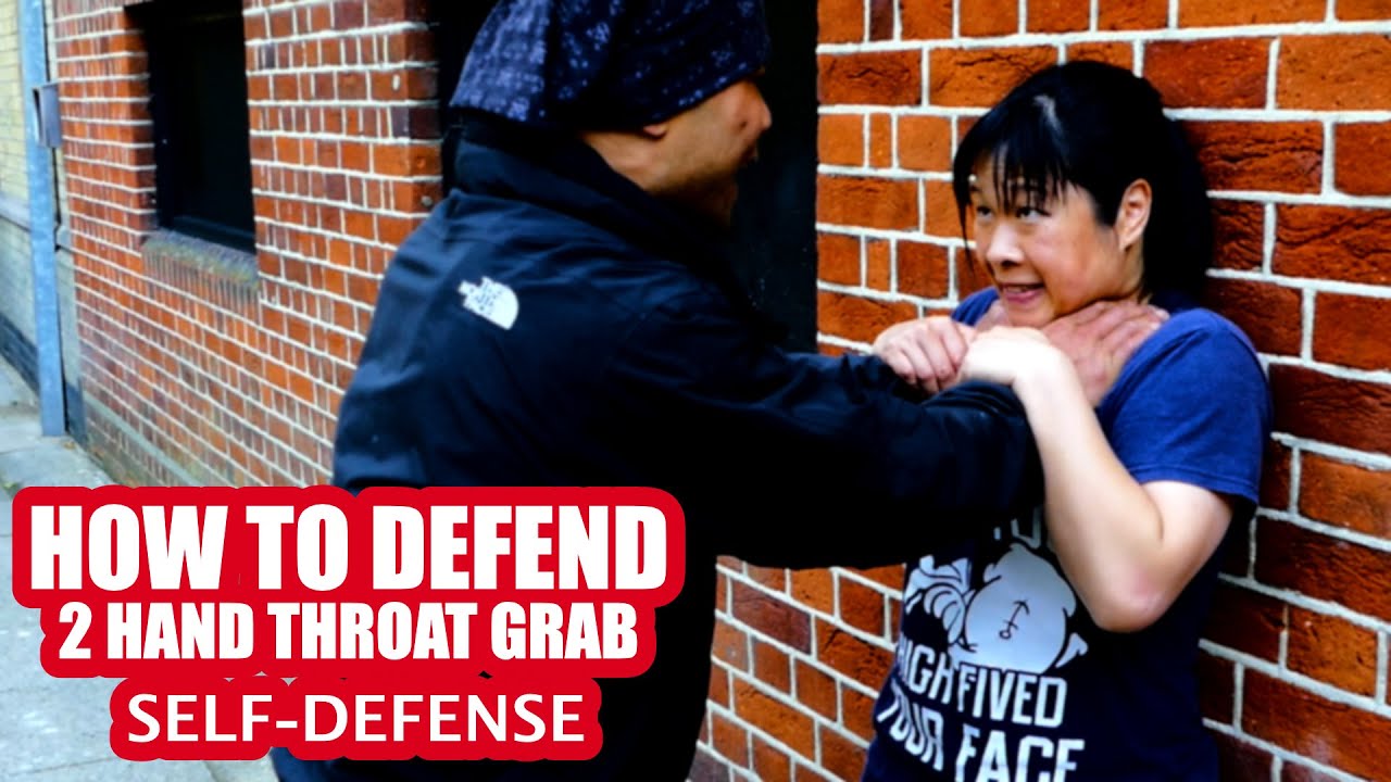 How to defend against 2 hand throat GRAB | Self defence - YouTube