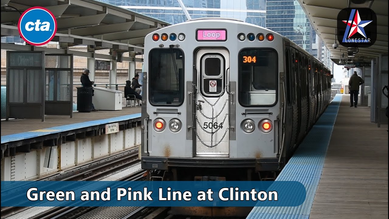 Green and Pink Line Trains at Clinton | BONUS CAB VIEW | CTA | Chicago ...