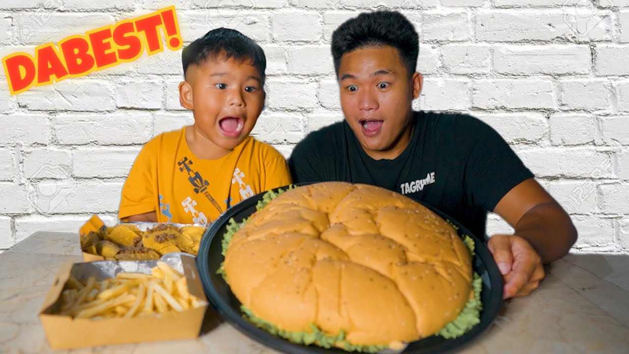 MUKBANG GIANT BURGER WITH WILLIAM(ANG LAKI!) - YouTube