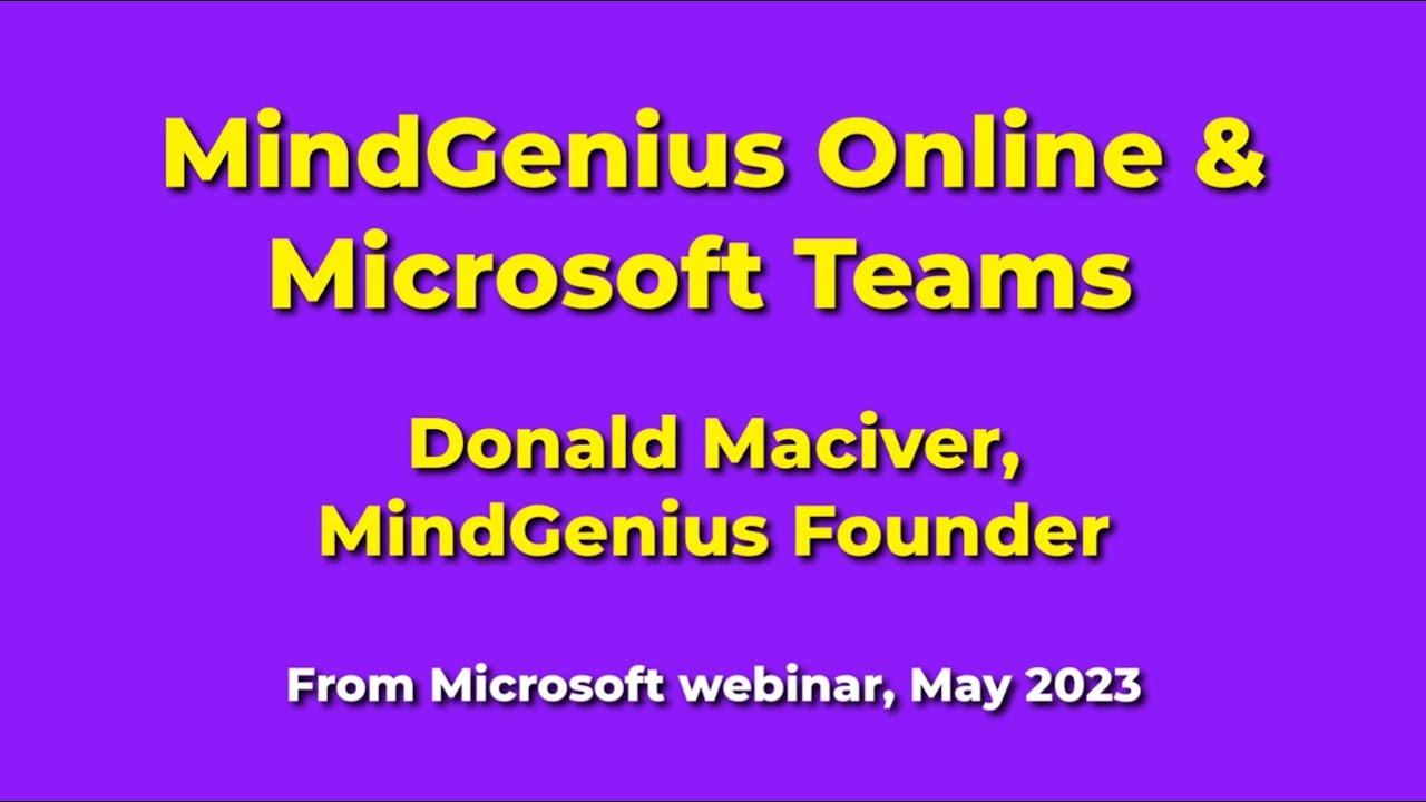 Founder Donald Maciver Explains the Power of MindGenius Online - YouTube