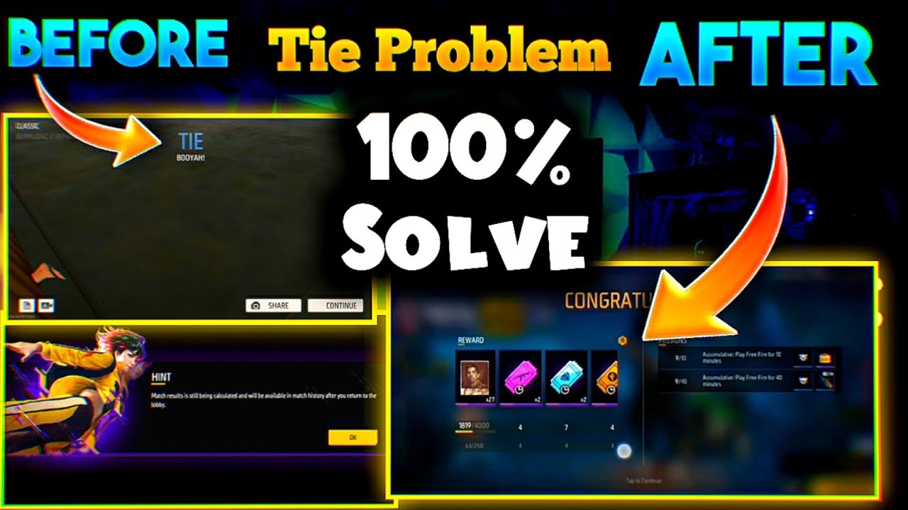Free Fire Tie Problem Solution | Free Fire Lone Wolf Tie Problem | FF Vouchers Not Adding ...