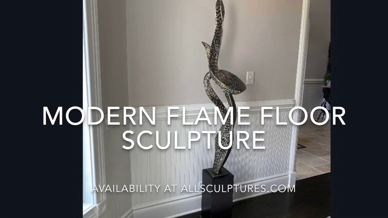 Modern Flame Floor Sculpture - YouTube