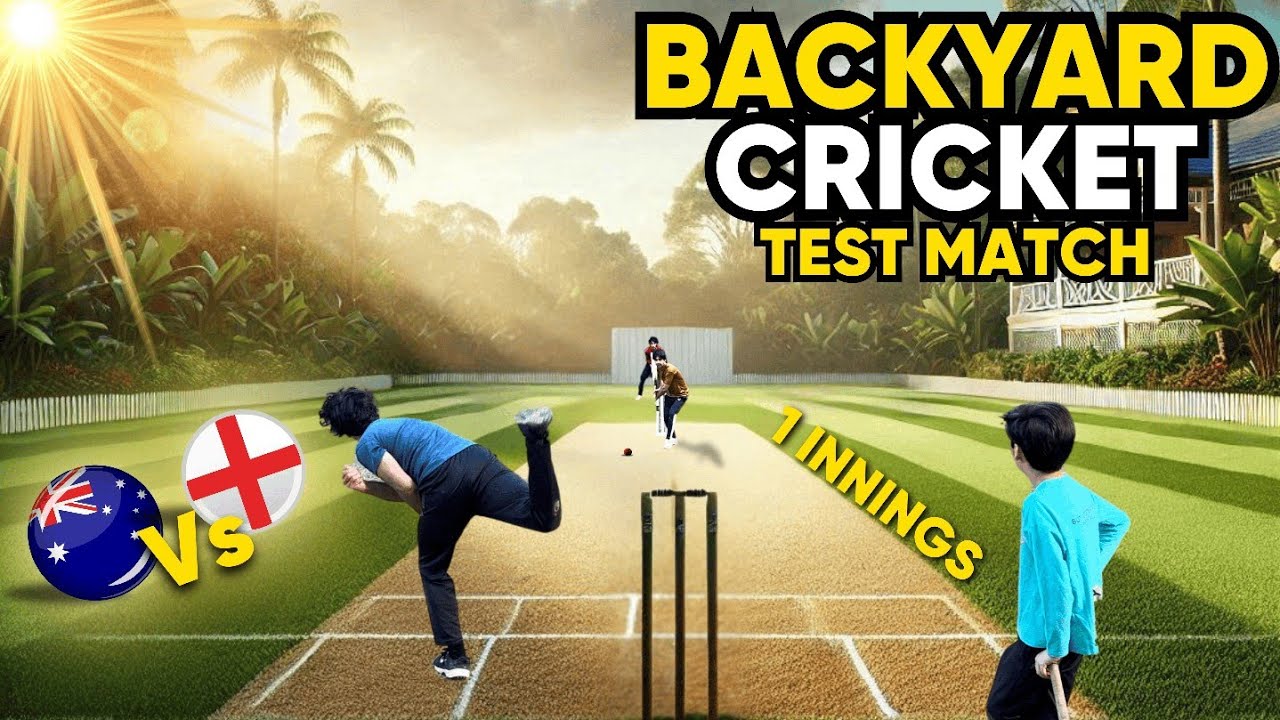 Backyard Cricket Test | AUS vs ENG Test Match | 1 Inning Intense Match ...
