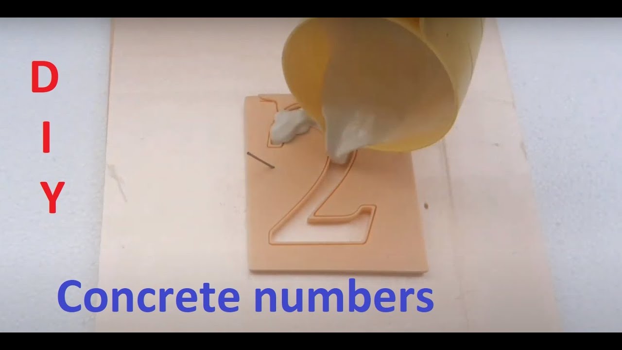 test 2 Diy gypsum numbers concrete numeri di gesso stamp cement ...