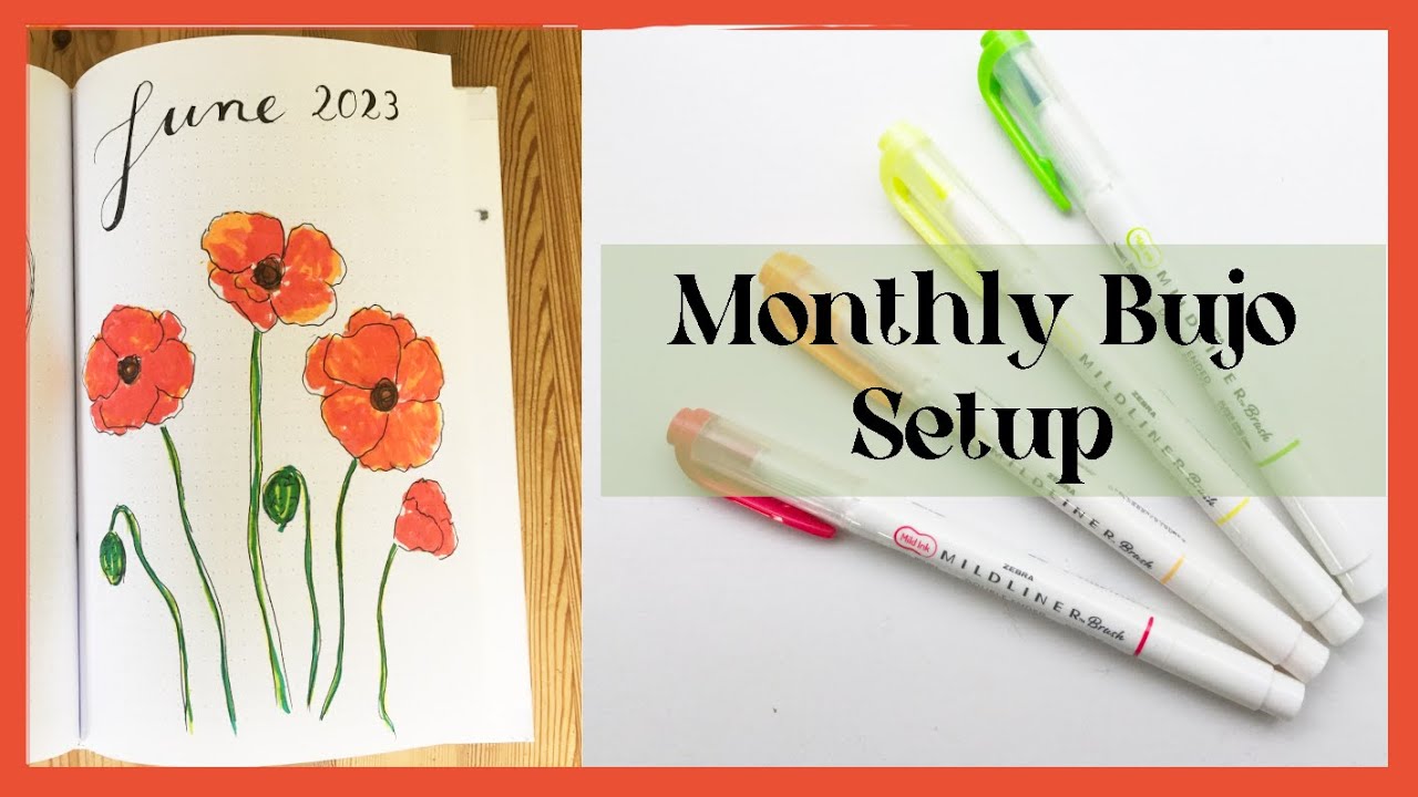 Bullet Journal Setup JUNE: Messy Poppy Floral Theme Tutorial! - YouTube