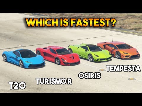 GTA 5 ONLINE : T20 VS TURISMO R VS OSIRIS VS TEMPESTA (WHICH IS FASTEST?)