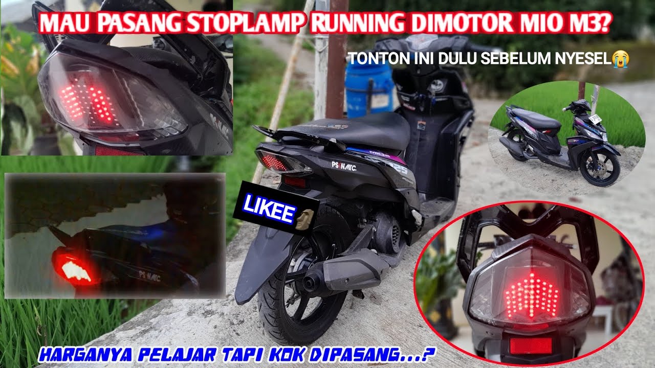 PROJECT (2) PASANG LAMPU STOPLAMP BELAKANG DIMOTOR MIO M3🔥😍 - YouTube