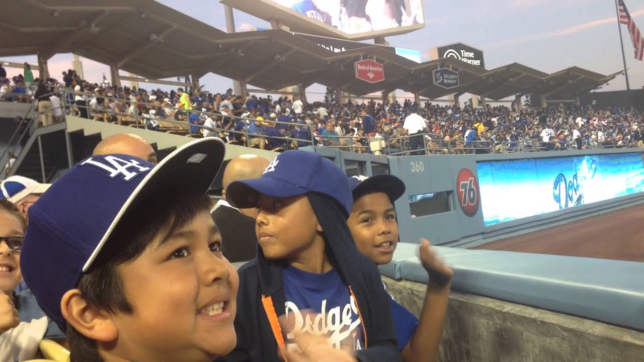 Aaron & friends made it to the Dodger Vision big screen - YouTube