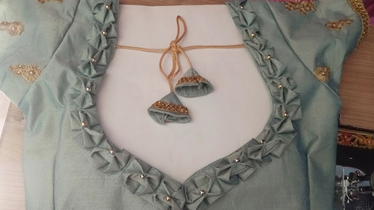 box pleated blouse back nack design!!! blouse cutting and stitching ...
