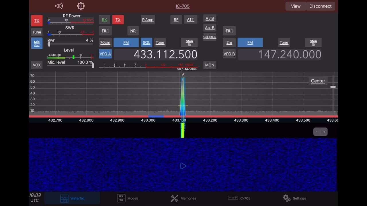 SDR-Control App. The differences on various devices with IC705 & IC7300 ...