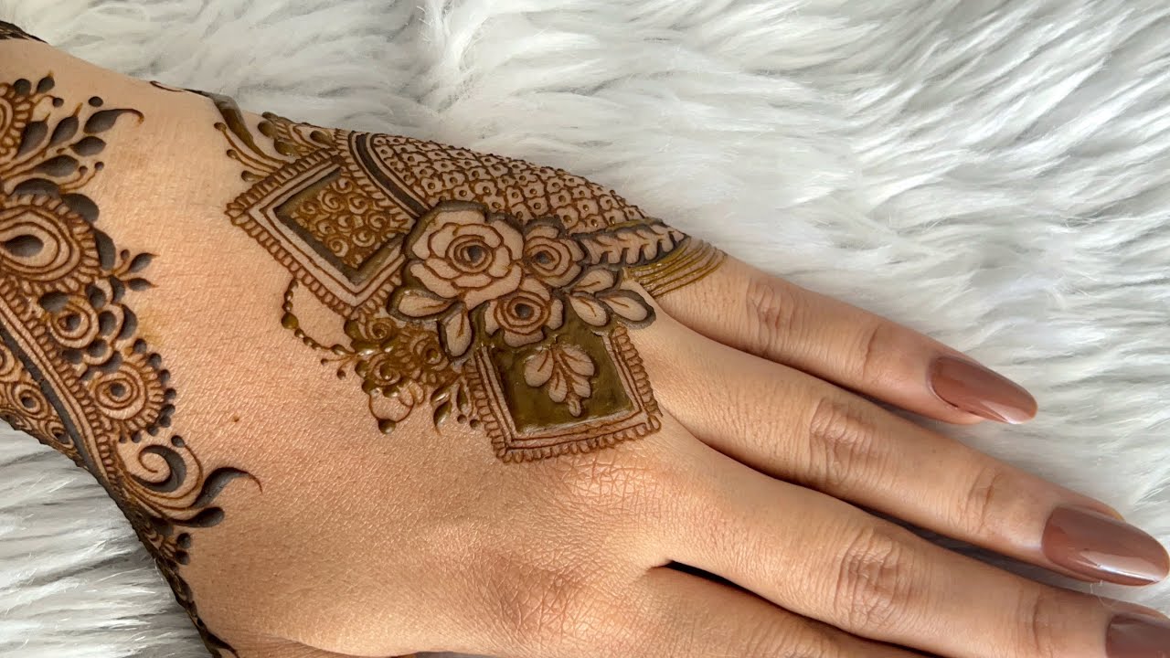 Modern Henna design with roses | very beautiful henna design for back ...
