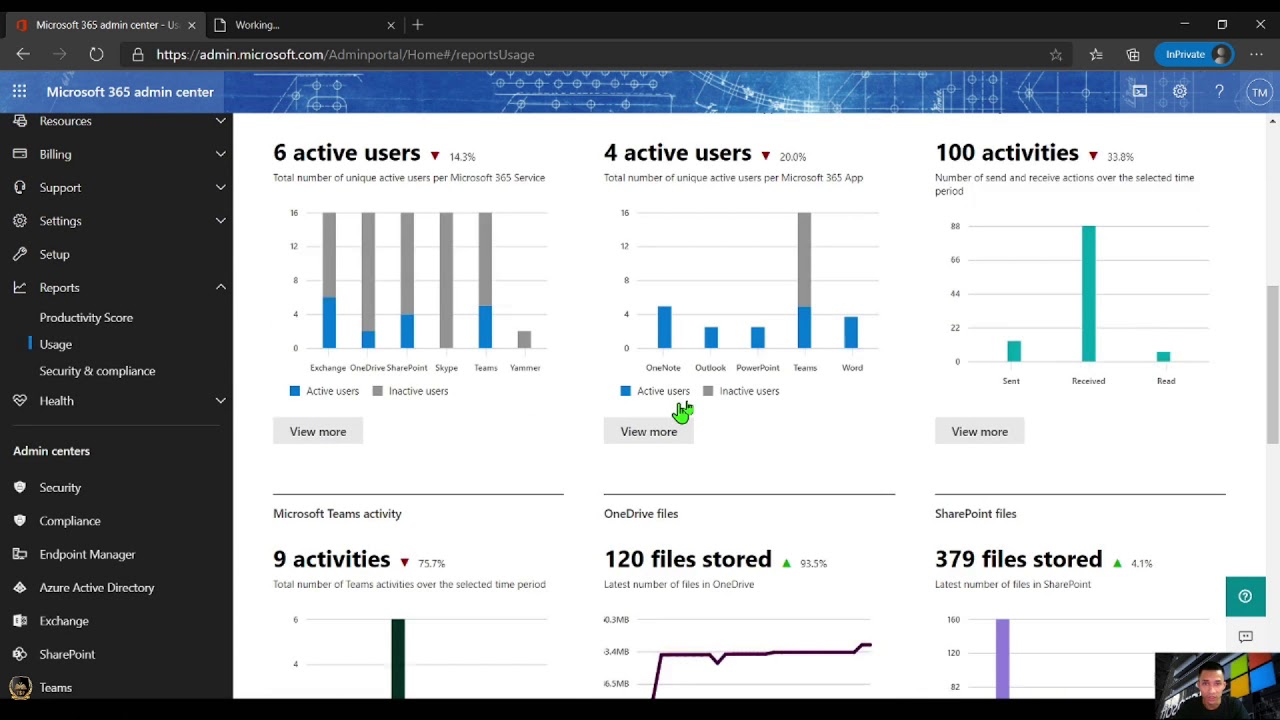 Reports Usage in Microsoft 365 admin center - YouTube