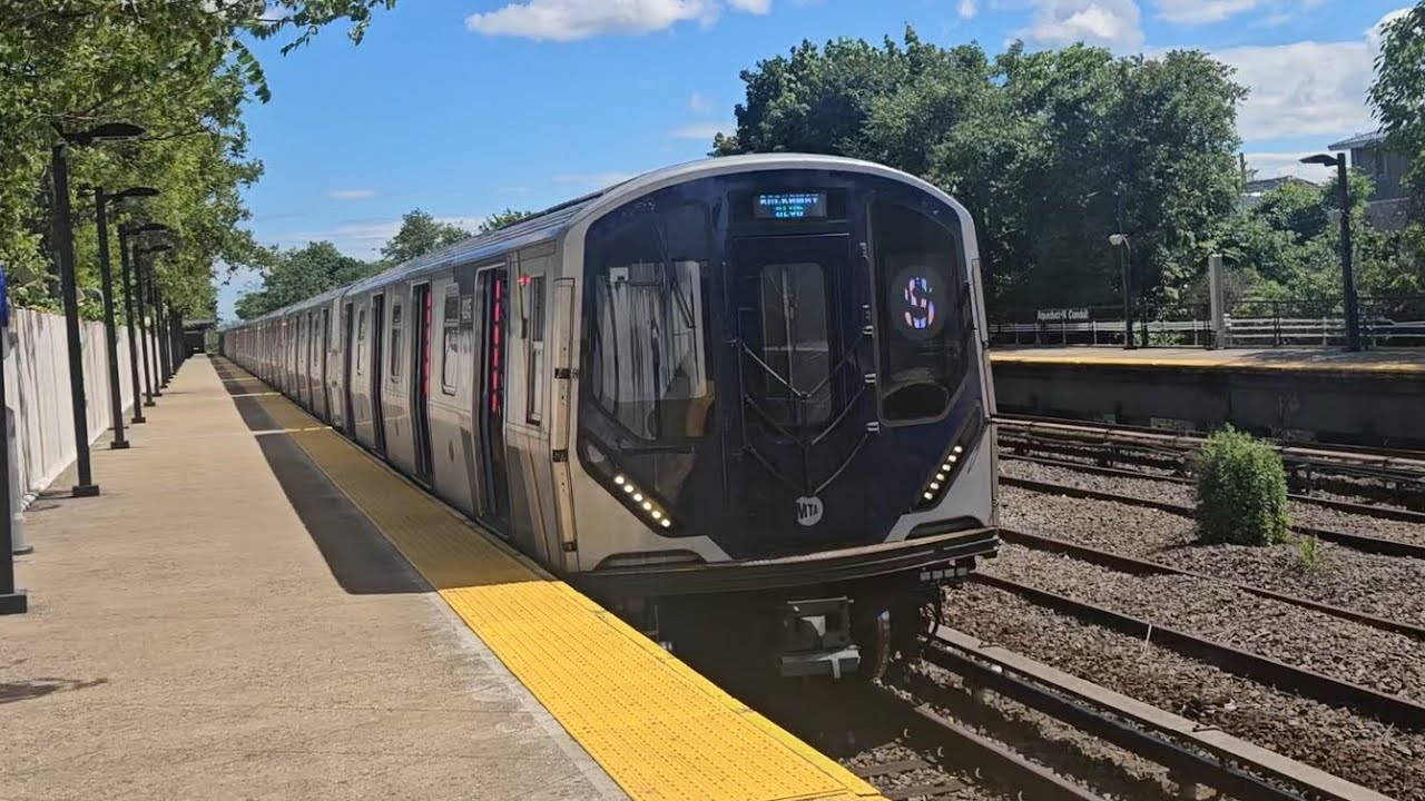 10 CAR R211 ROCKAWAY BLVD SHUTTLE TRAIN!!! Ride To North Conduit Ave ...