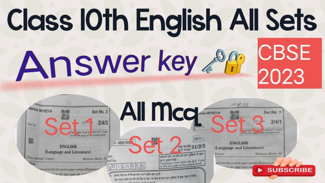 class 10th english answers key 2023 / english paper solution class 10 ...