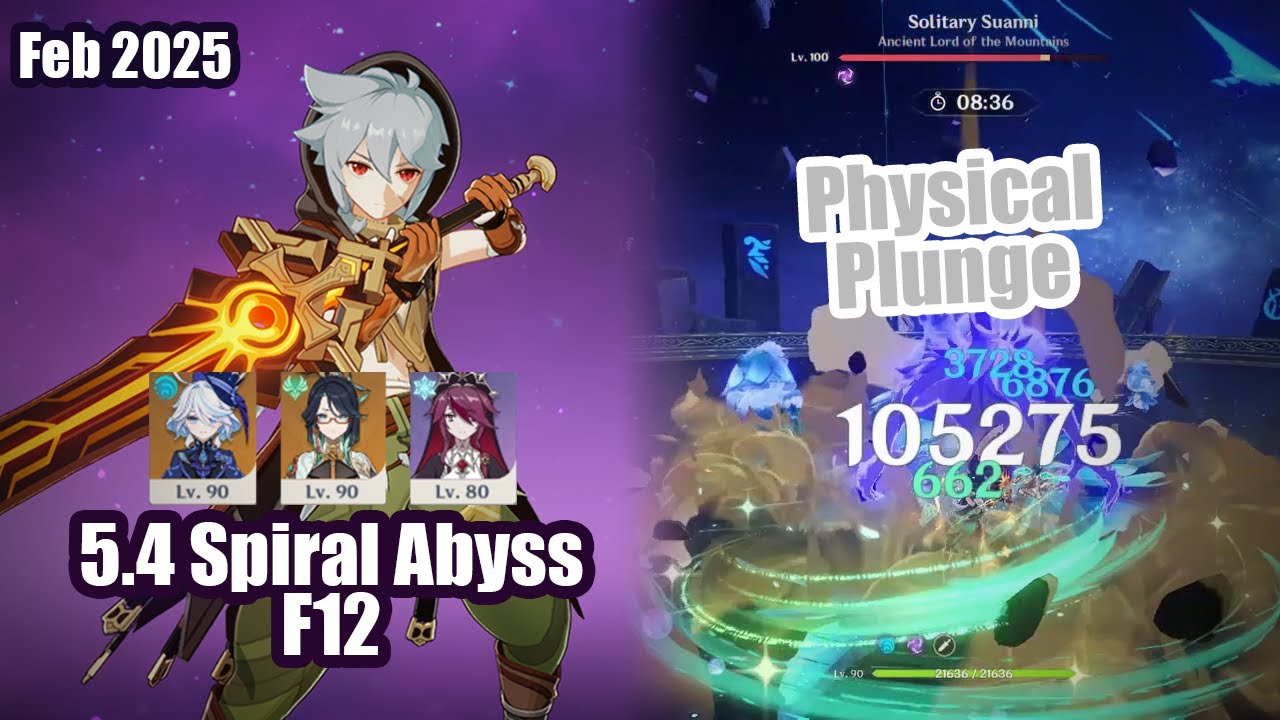 Razor Physical Plunge | 5.4 Abyss F12 Second Half | Razor Log | Genshin ...