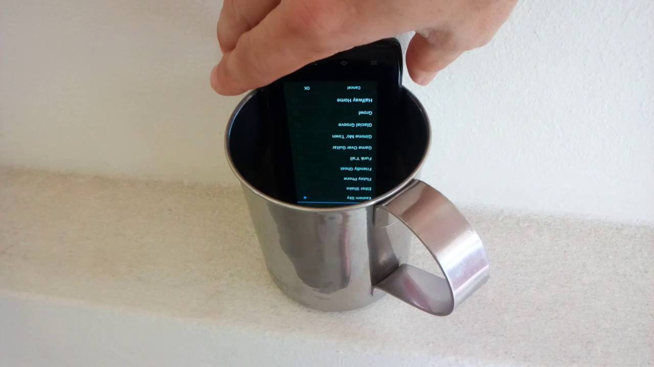 Demostration of Smartphone amplifier with a cup - YouTube