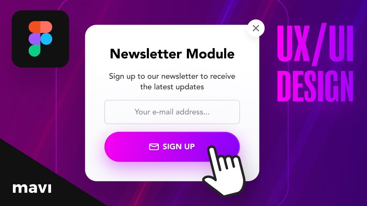 Design a Modern & Compact Newsletter Signup Form in Figma (Full Process ...