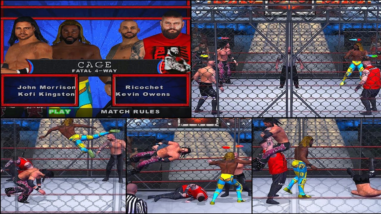 WWE HCTP 2k21 PS2 Mod John Morrison vs Kofi Kingston vs Ricochet vs ...