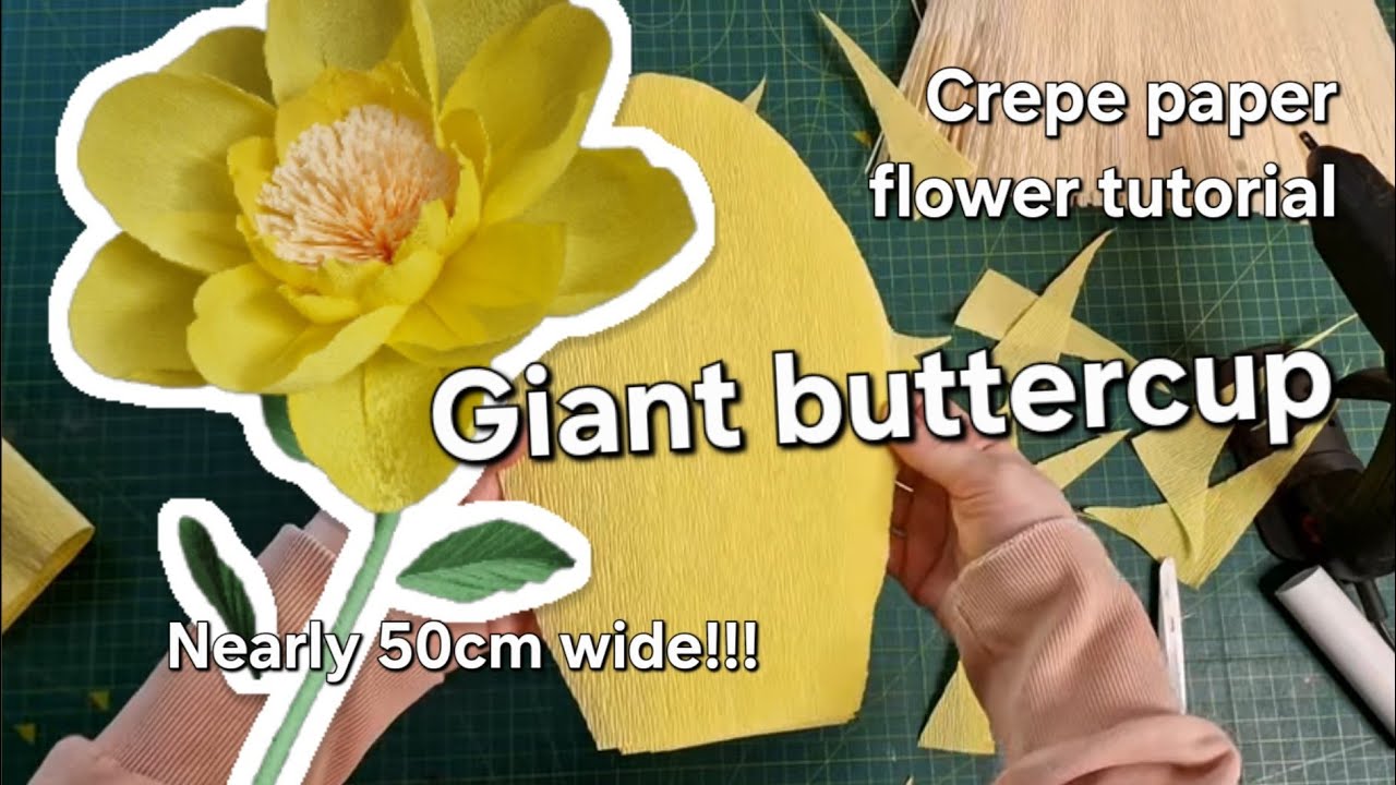 DIY Large crepe paper buttercup flower tutorial - YouTube