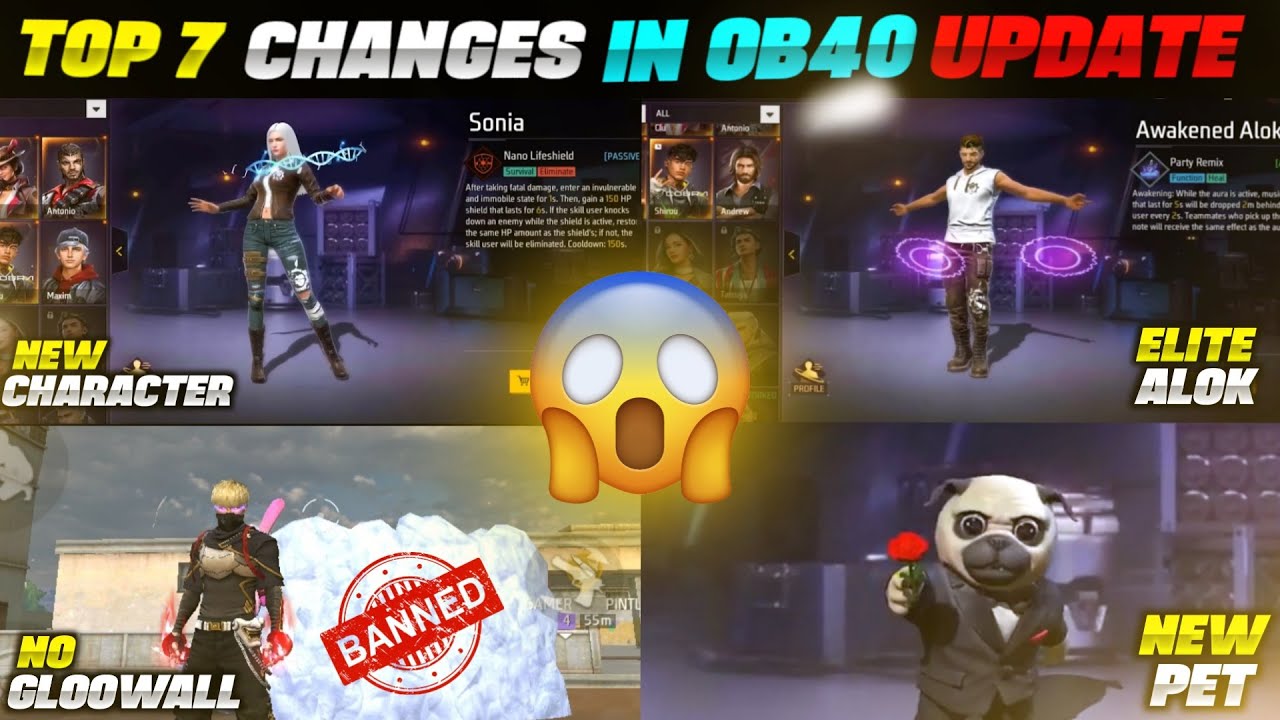 TOP 7 CHANGES IN OB40 UPDATE 😱|| FREE FIRE OB40 UPDATE || ASANSKARI ...