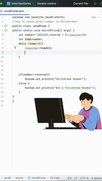 Day-07 | How to check given number is Palindrome? #java #coding - YouTube