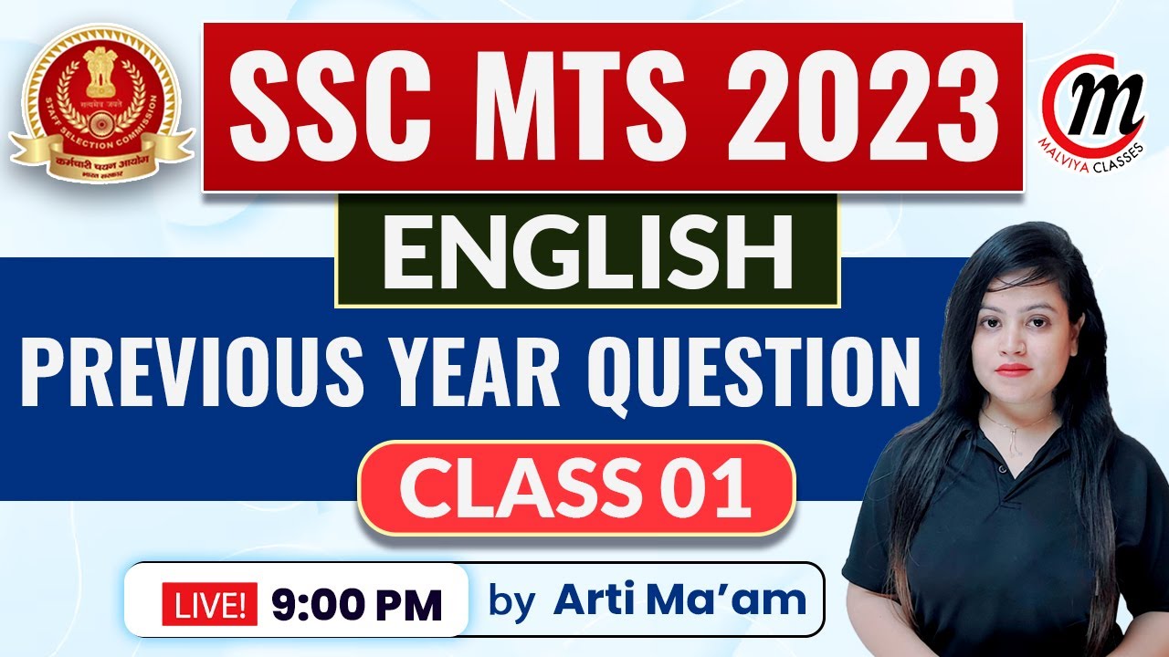 SSC MTS English Classes 2023 | MTS Previous Year Question Paper | Day 1 ...